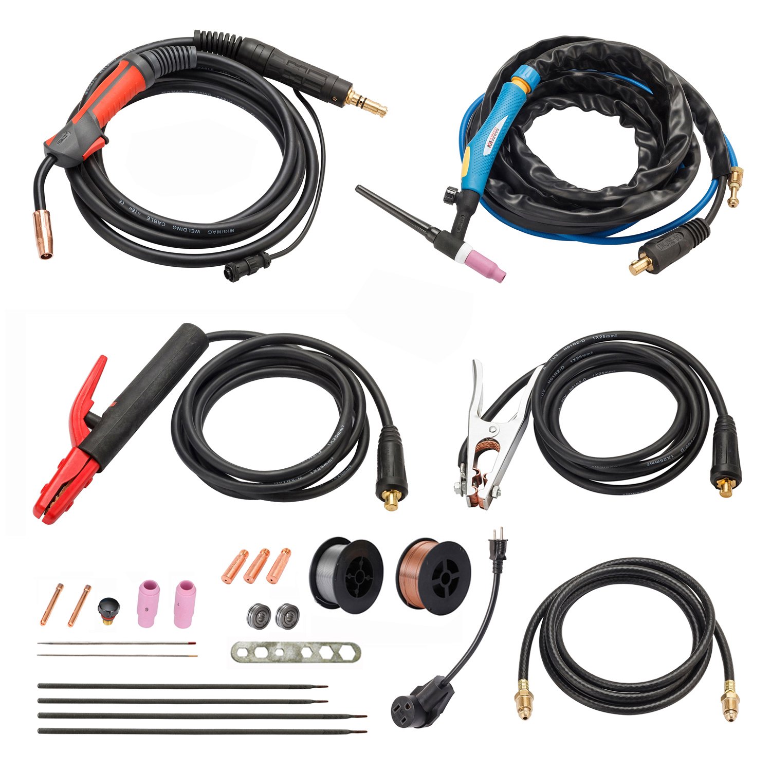MTS-165, 165-Amp MIG/MAG/Lift-TIG/Stick/Arc DC Inverter Welder, 3-in-1 Combo Welding, 100-250V Wide Voltage.