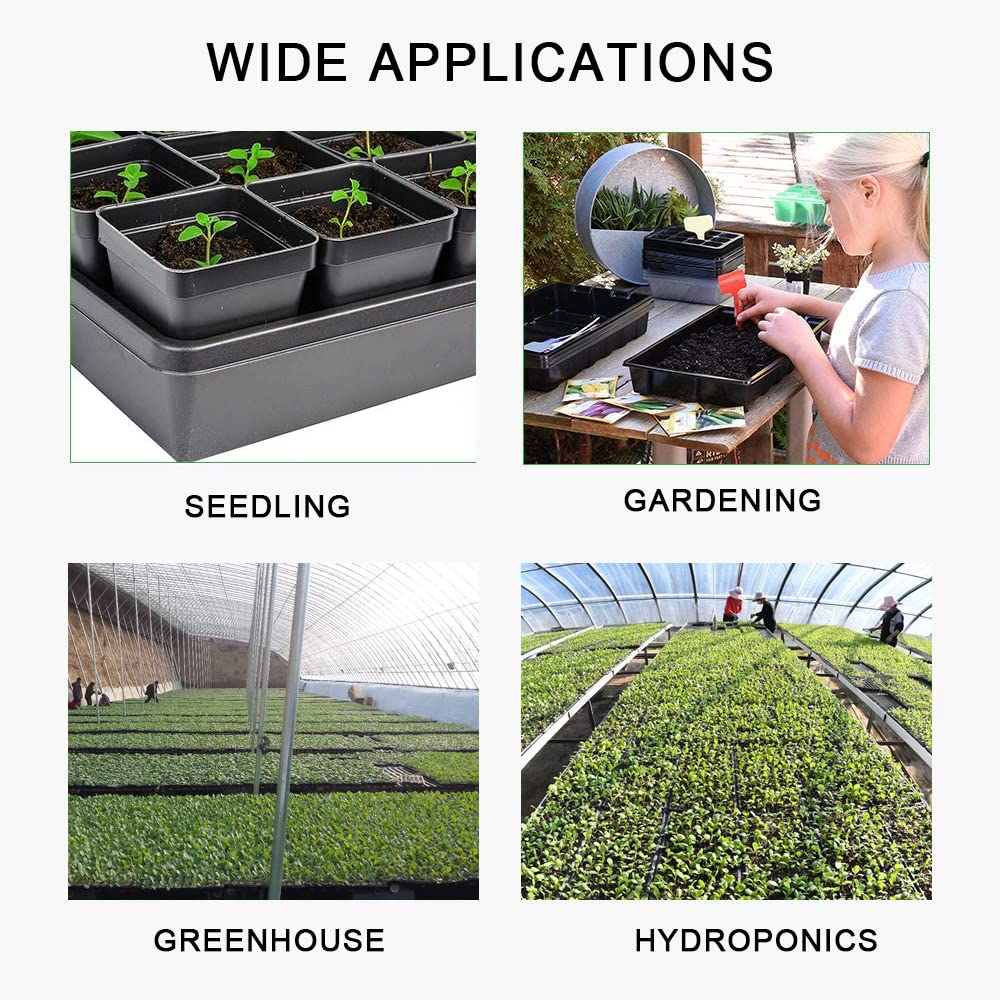 RooTrimmer Grow-Green 10-Pack Microgreen Seed Starter Grow Trays for Seedlings, Shallow Seeding Germination Flats Non Standard 1015 Tray no Holes Plant Sprouter Propogation Tray