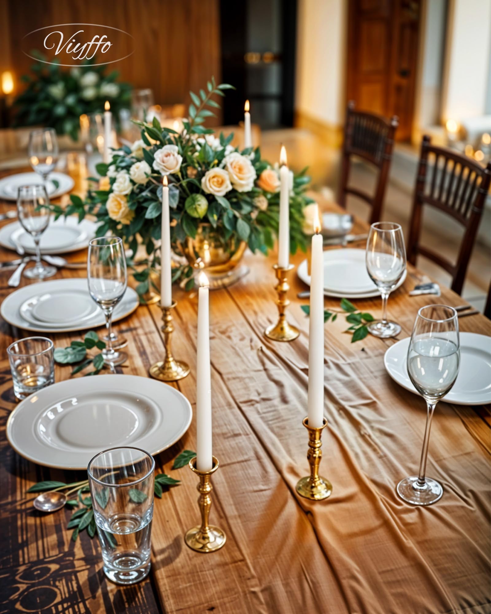 Taper Candles 10 Inch White Set of 20 Unscented, Dripless, Smokeless Long Tall Tapered Candlesticks Wedding Home Decor Dinner
