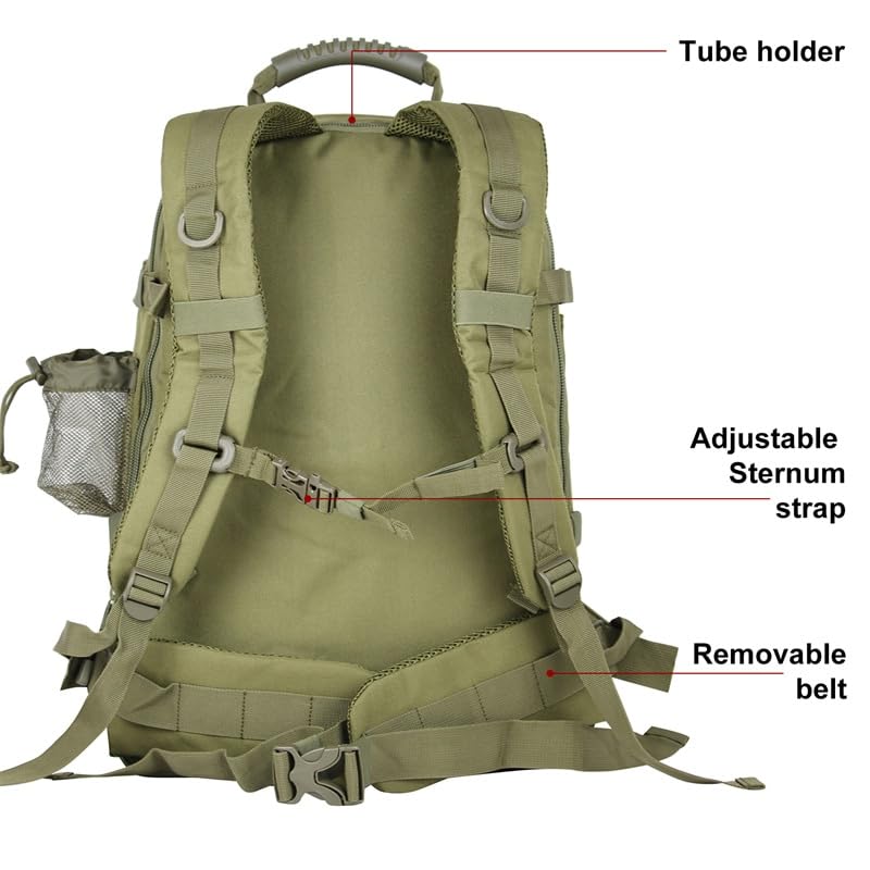 Jungle Leopard 60L Backpack for Men Large Military Backpack Tactical Travel Backpack for Work Camping Hunting Hiking (Color : BP-ZY74-BK)