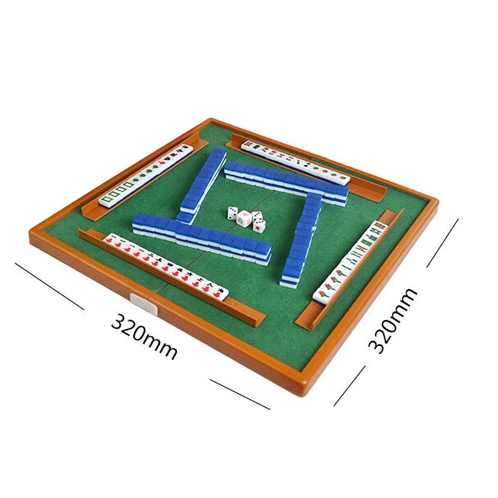 Portable Mini Chinese Mahjong Set, with Foldable Table Indoor Entertainment Accessories Tile Game Activity Game for Home Travel Party