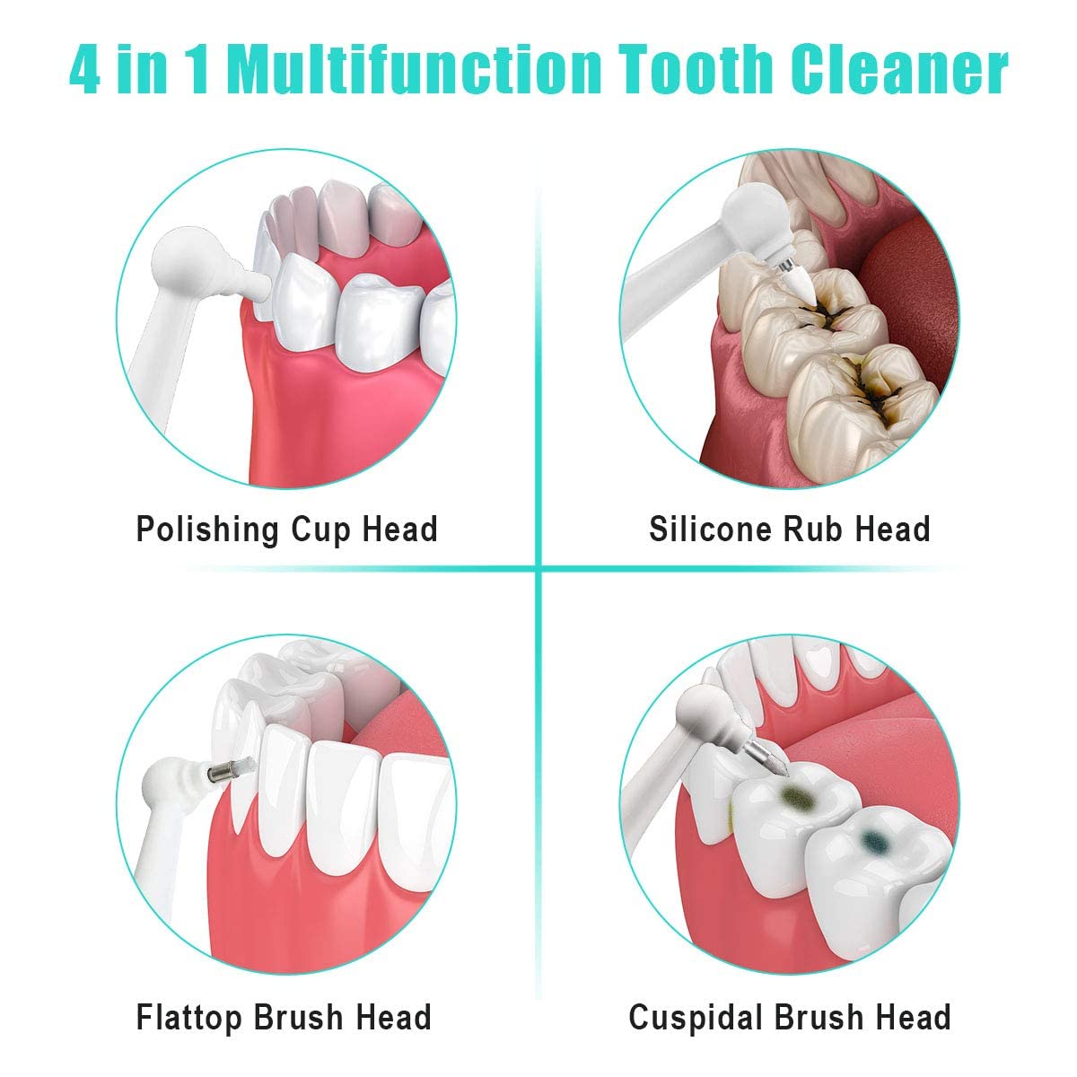 Pratuor Electric Tooth Polisher with 8pcs Brush Replacement