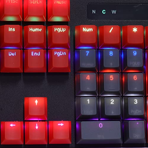 Sanpyl Mechanical Keyboard, 104 Key RGB Backlit Ergonomic Keyboard Fadeless Keycaps Dual Color Programmable Gaming Keyboard for PC Laptop(Gray Red)