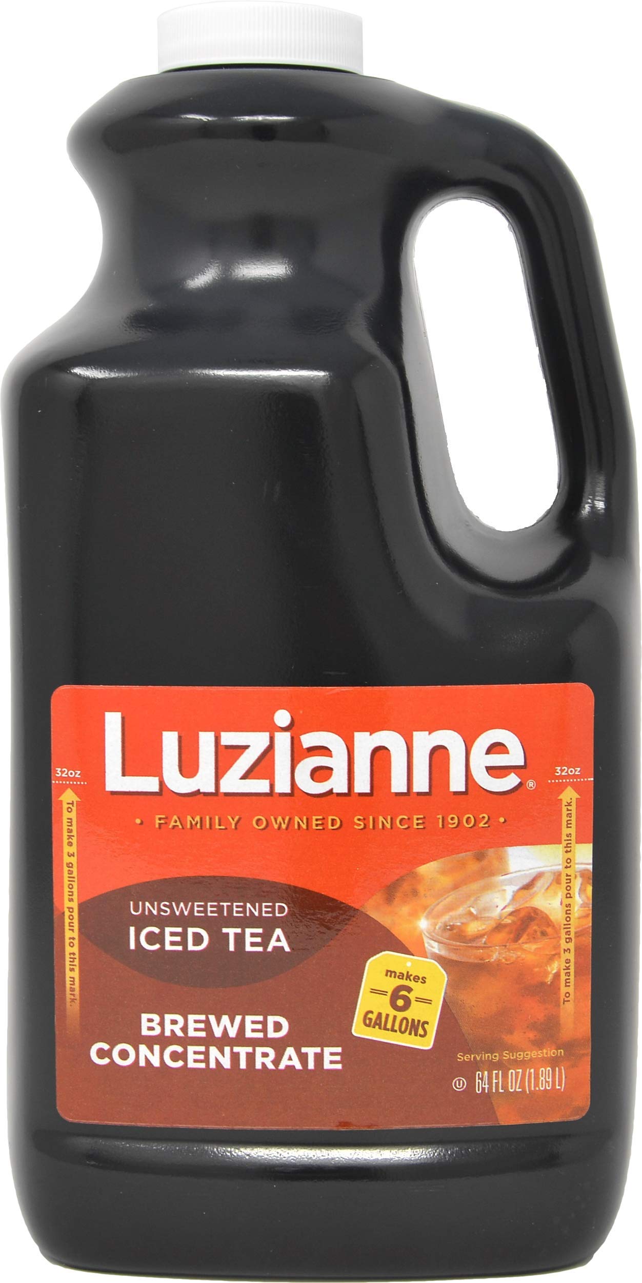 Luzianne Unsweetened Tea Concentrate 64 Ounce Bottle with By The Cup Travel Cup