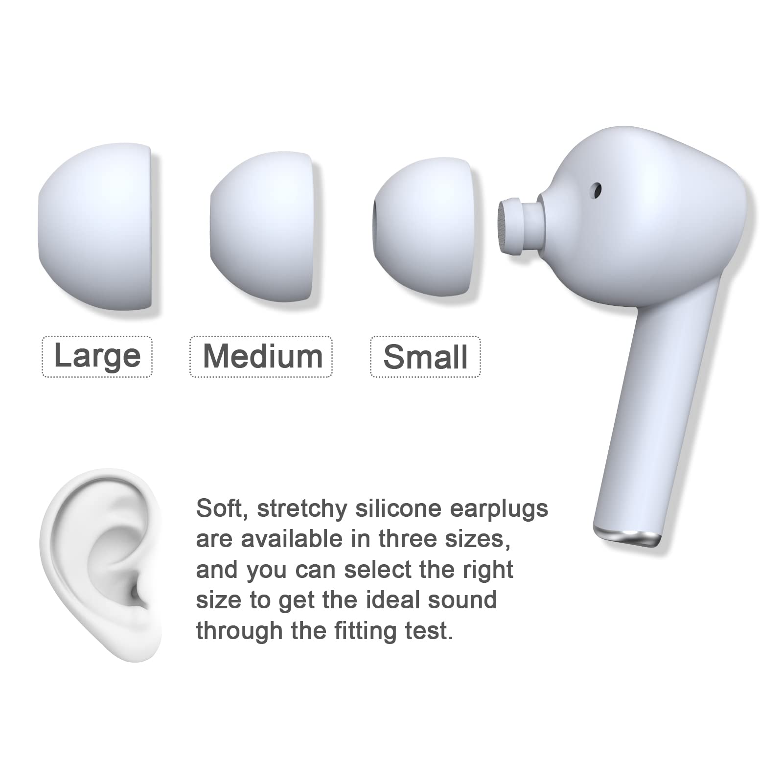 Ptuxc True Wireless Earbuds Bluetooth Headphones,Bluetooth 5.2,IPX5 Waterproof,White