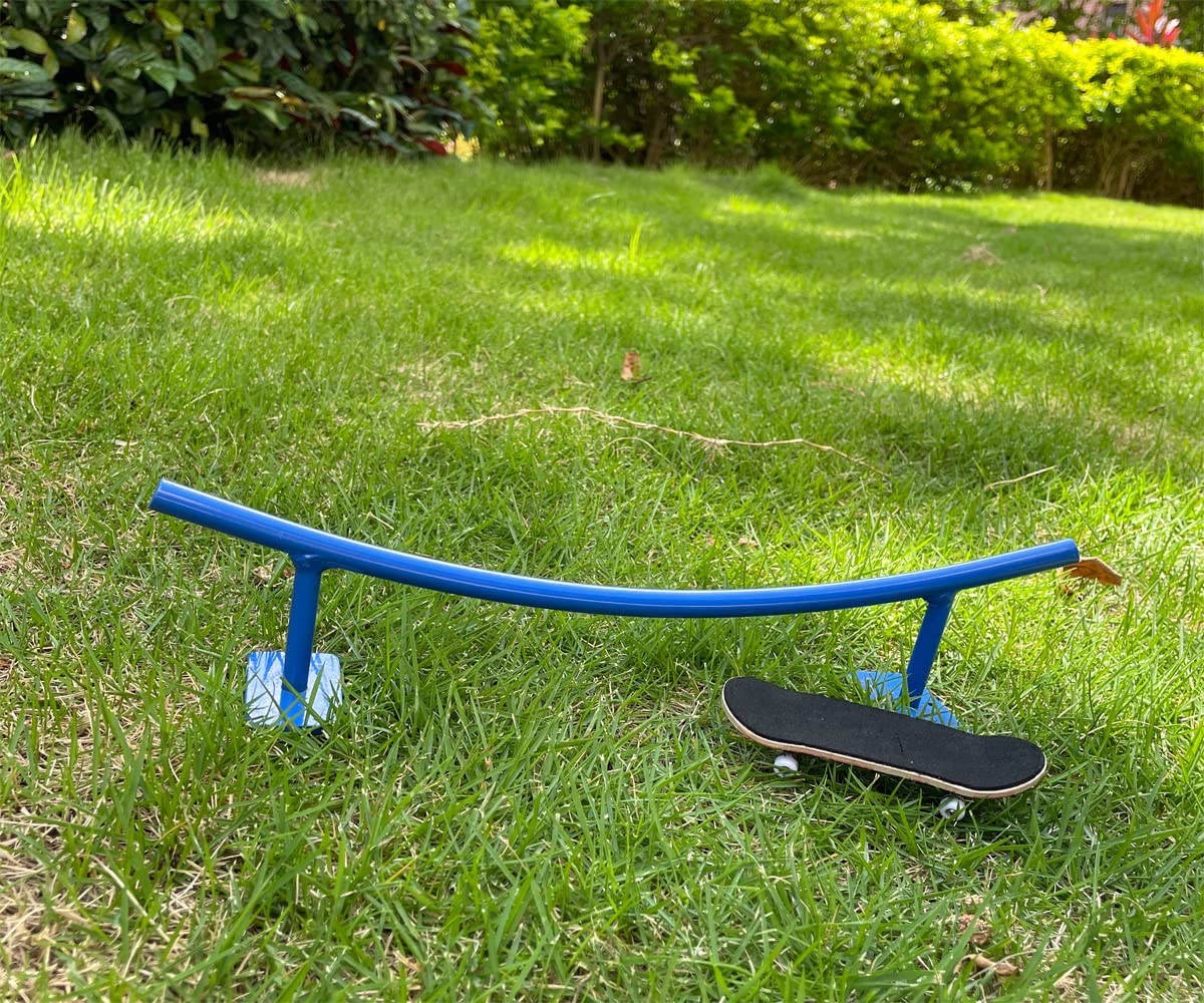 Puerkasito Fingerboard Rail Fingerboard Obstacles for Tech Decks and Wooden Fingerboards Pro Fingerboard Obstacles Ironrail Round Fingerboard Ramp (Dark Blue)