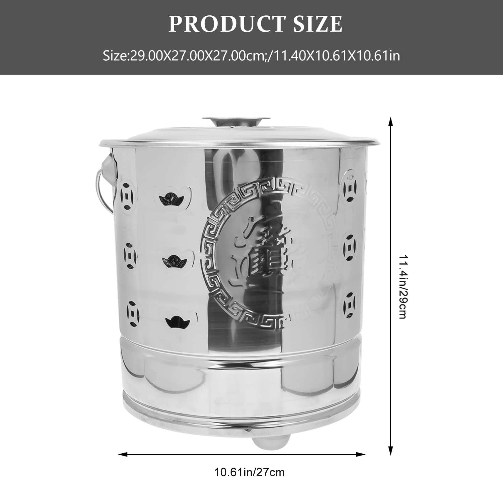 Operitacx Stainless Steel Burn Barrel Incinerator Cage Metal Fire Pit Garden Fire Cage Yard Debris Burn Incinerator Bin for Garden Paper Leaf Trash Wood Backyard Bonfire