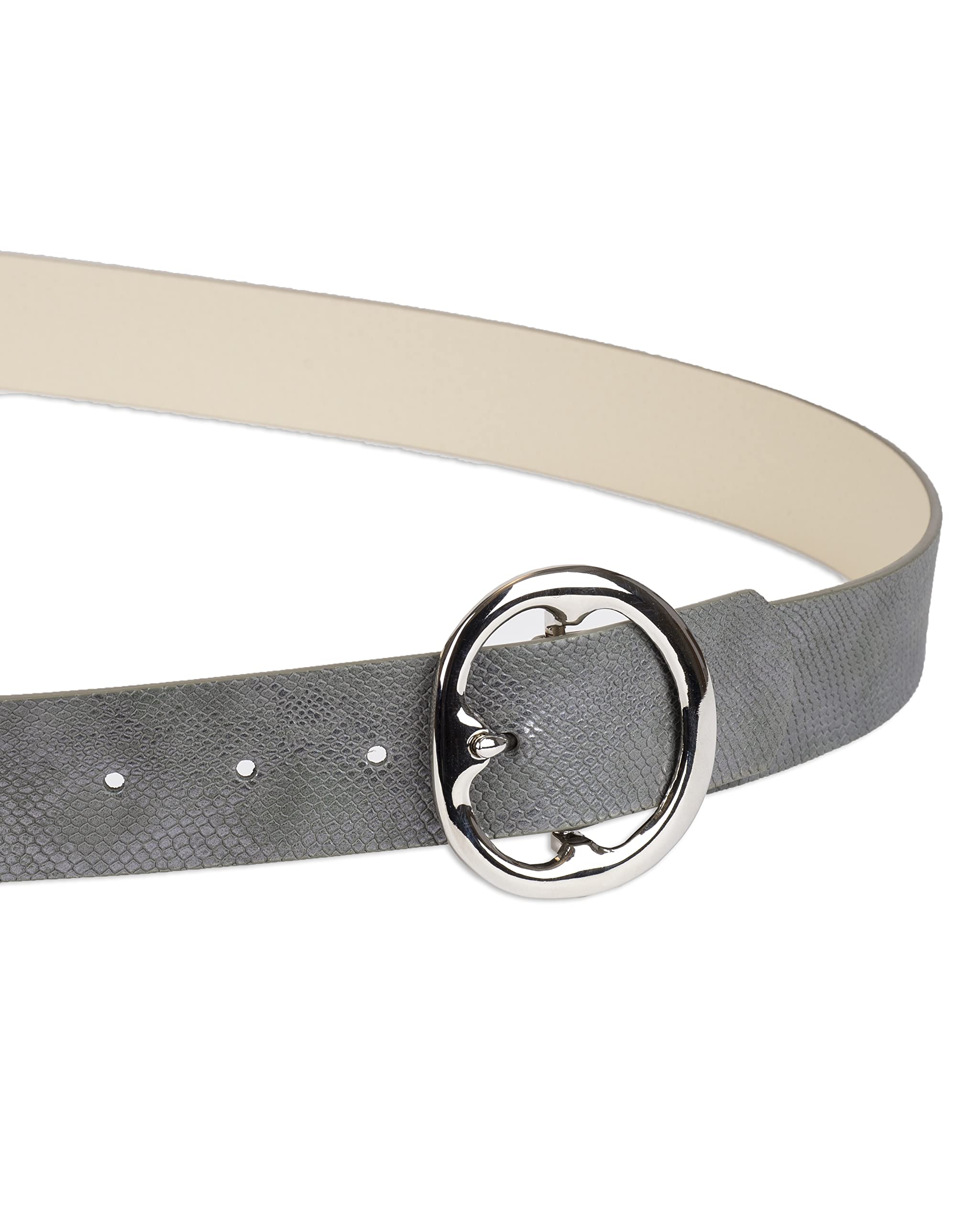 Jessica Simpson Women's Fashion Casual Belt, Grey Textured, Small