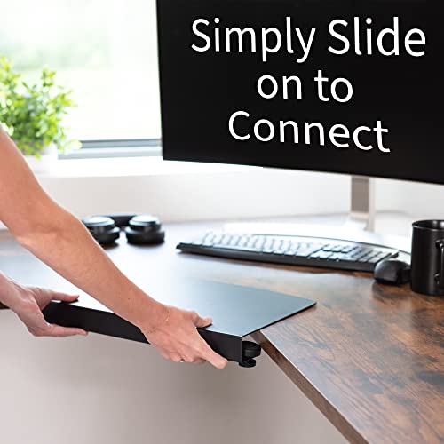 VIVO Clamp-on 17 inch Corner Desk Connector Platform for L-Shaped Workstations, Workspace Extender, Black, DESK-AC07C
