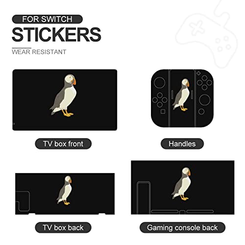 Puffin Bird Decal Stickers Cover Set Full Wrap Skin for Switch Protection Faceplate Sticker for Switch