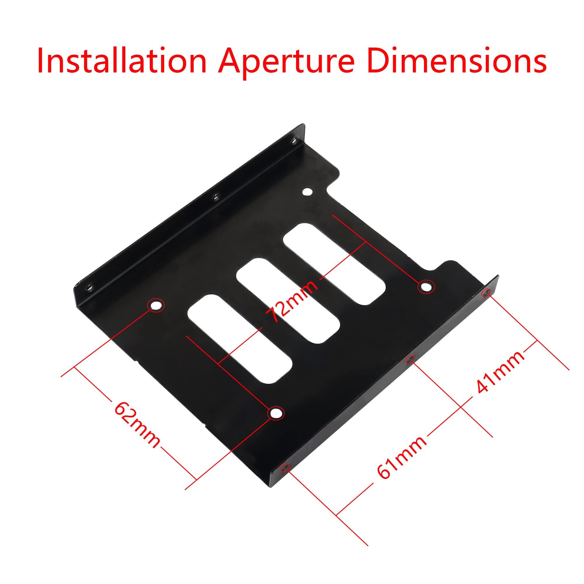 RIIEYOCA 2.5" to 3.5" SSD HDD Hard Drive Adapter Bay,2 Pack Steel Hard Disk Drive Mounting Holder,for PC Computer Host Solid State Disk Mounting (Black)