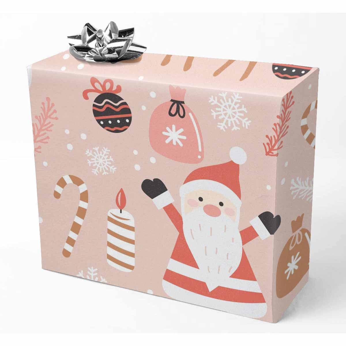 InterestPrint Winter And Christmas Pattern Wrapping Paper for Boys Girls 58"x 23" for Wedding Birthday
