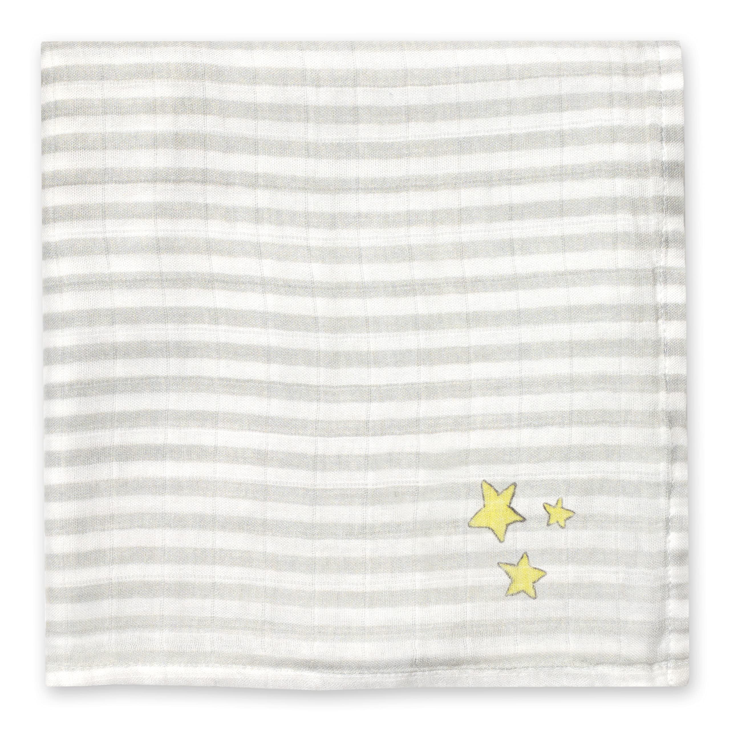 PrimaStella Bamboo & Cotton Baby Swaddle Blanket β Soft, Breathable Muslin (Stripes Grey)