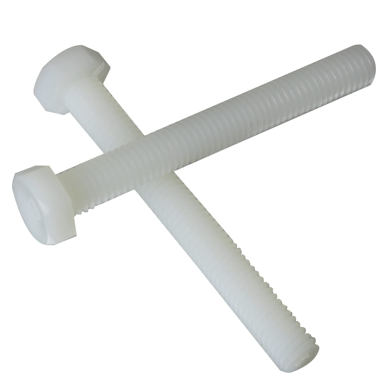 Nylon Hex Head Cap Bolt FMHXG 20PCS M6 x 50mm White Plasti Fully Threaded Hexagon Screws Nuts with Phillips Cross Pan Heads