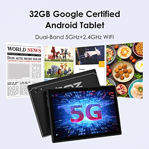 TPZ 10.1 inch Tablet, Android 10 OS,128GB Expansion, Wi-Fi Tablets with Google Certified, HD IPS Large Screen, Dual Camera & Speaker, Support Bluetooth, Microsoft Office - 3PCS