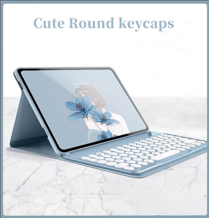 QIYIBOCASE Keyboard Case for Lenovo Tab P11 / Lenovo P11 Plus Case, Round Keys Detachable Wireless Bluetooth Keyboard Case for (Model: TB-J606F TB-J606X TB-J616F), Teal