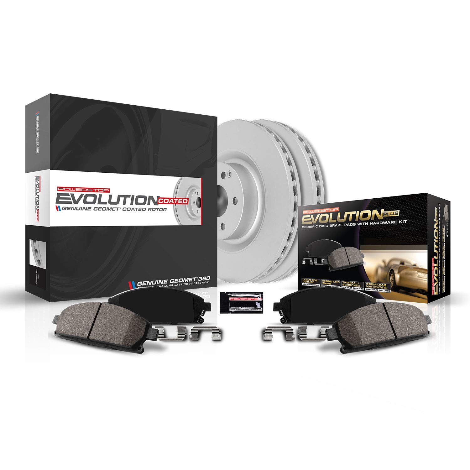 Power Stop CRK8859 Rear Geomet Coated Brake Rotor and Pad Kit