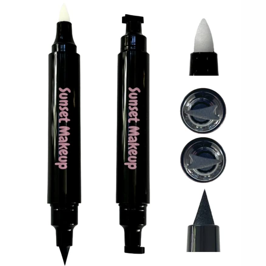 Sunset Makeup 3 in 1 Eyeliner Stamp Waterproof and Smudgeproof Eyeliner Perfect Cat Eye