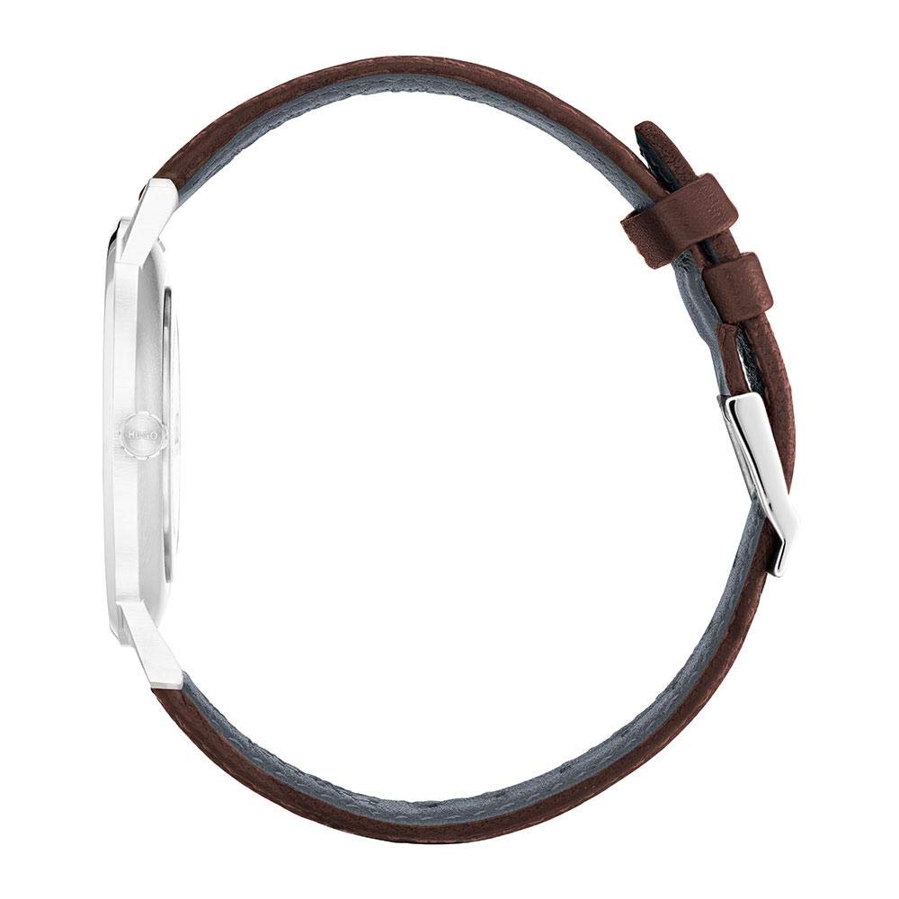 HUGO #Exist Unisex Quartz Stainless Steel and Strap Business Watch, Color: Brown (Model: 1520014)