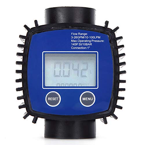 Oumefar 1" Turbine Flowmeter Inline Flow Sensor Meter Pipeline Water Flow Gauge Male Thread Plastic Flow Measurement Tools