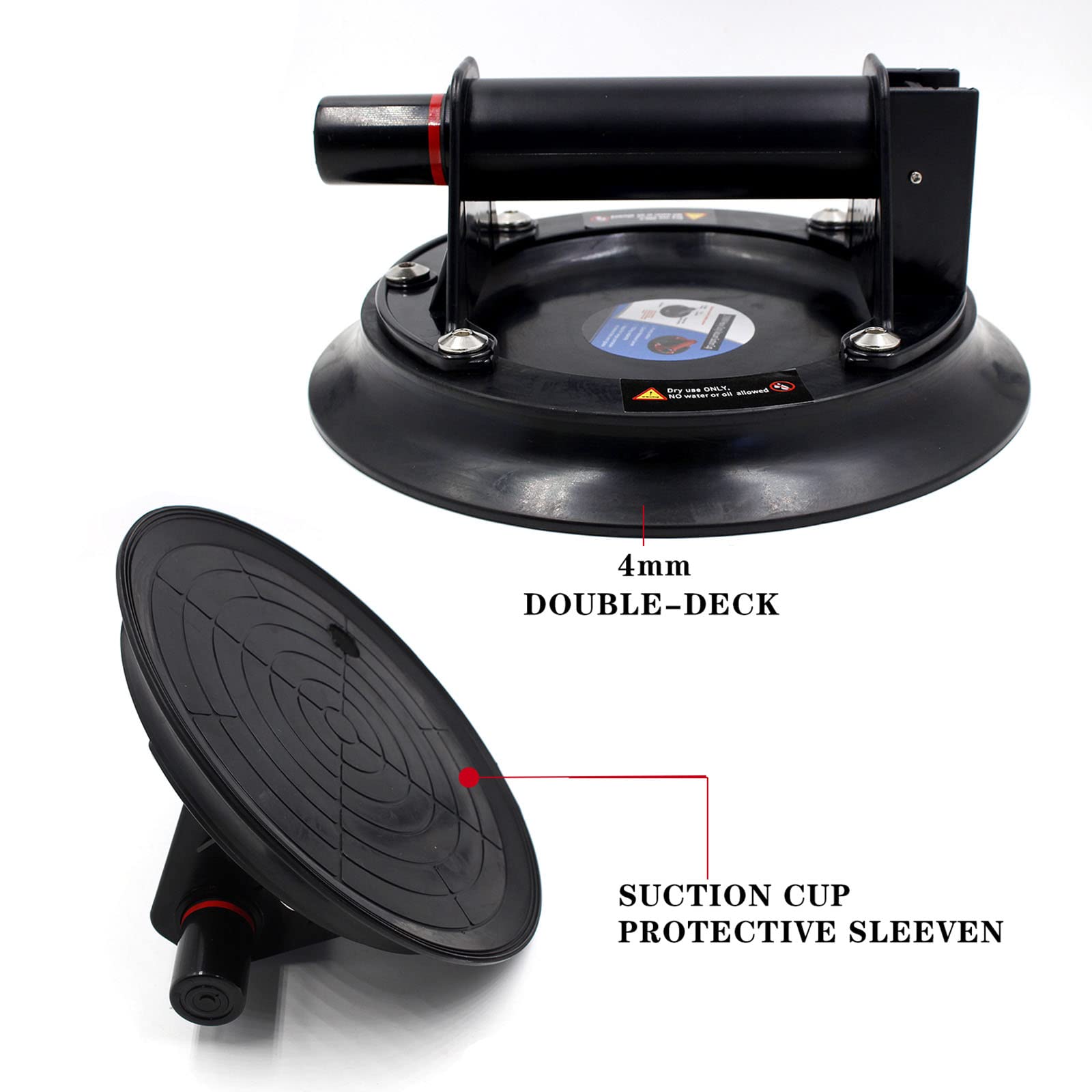 Saddgo 8 Inch 200 Kg Vacuum Suction Cup Vacuum Panel Lifter Heavy Duty Hand-held Vacuum Panel Lifter Vacuum Plate Handle Glass