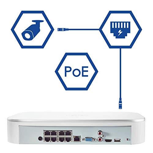 Lorex 4K Ultra HD 8-Channel Fusion Series PoE Network Video Recorder with 2TB Storage, Smart Motion Detection and Smart Home Compatibility