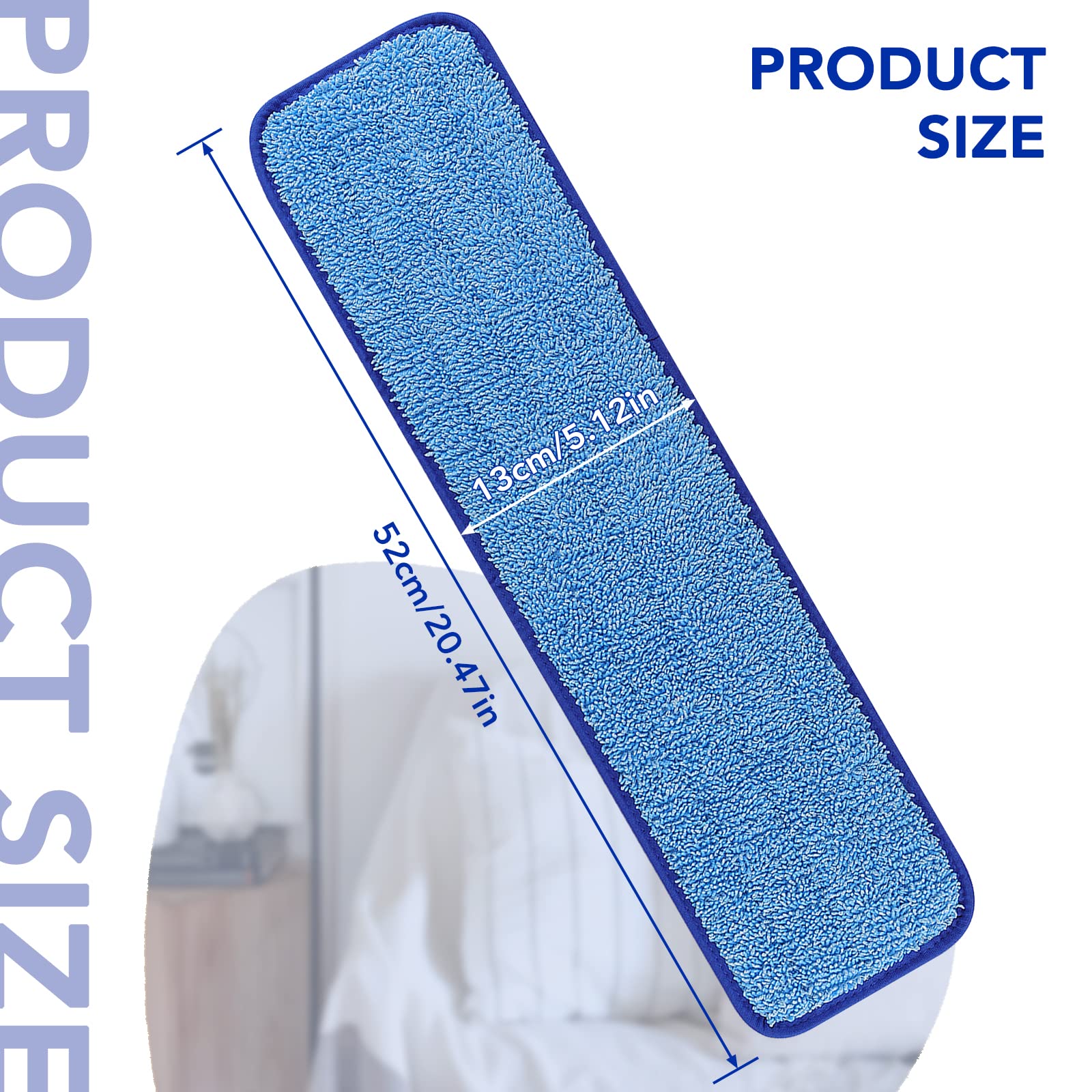 Replacement Microfiber Pad for Rubbermaid Commercial 18 Inch Mop Head - 2 Pack Wet & Dry Commercial Cleaning Refills Reusable Mop Refills Fit for Any Microfiber Flat Mop System 18"