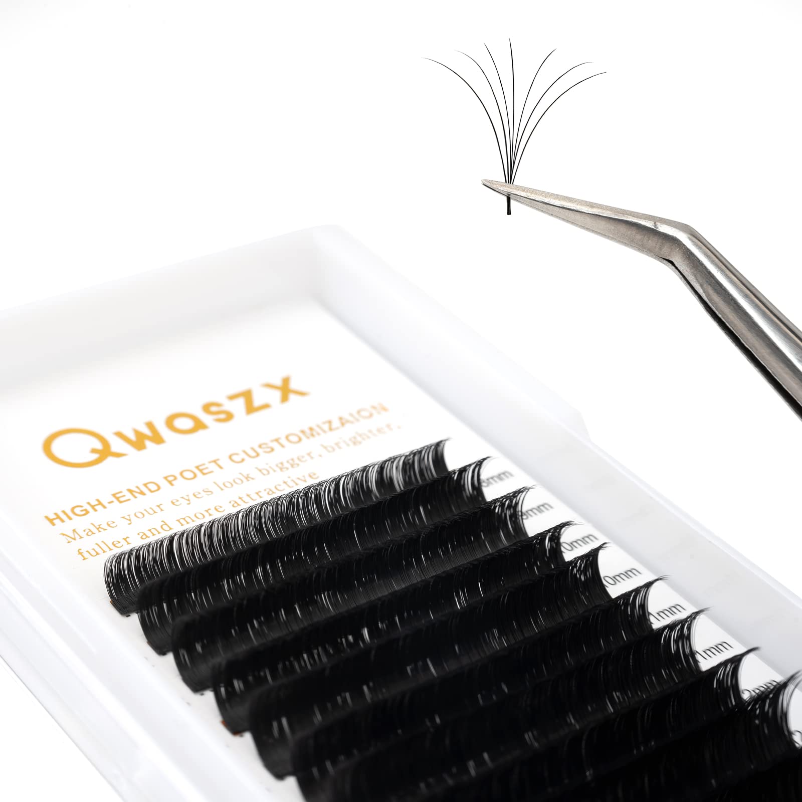 Qwaszx Eyelash Extension fan eyelash curling 0.05/0.07 C / D curling 8-15mm mixed expansion curling convenient flowering eyelashes(0.05-D Curl 8-15mm)
