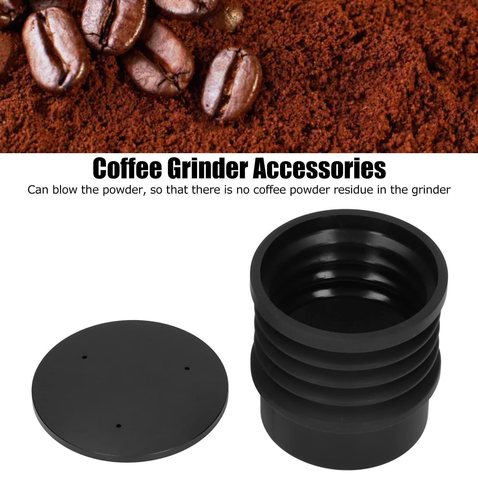 Junlucki Grinder Blowing Bean Bin, Silicone Coffee Grinder Blowing Tool Hand Pressure Powder Blowing Bean Bin Grinder Bean Funnel Universal Coffee Grinder Cleaning Tool for 52β70MM Grinder