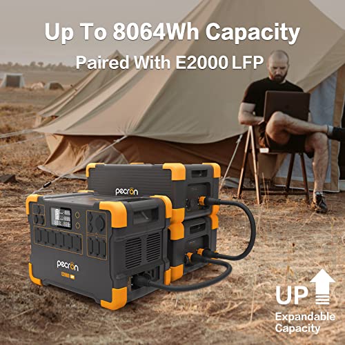 pecron Portable Power Station E2000LFP 1920Wh LiFePO4 Battery Backup Expandable to 8064Wh 6X2000W AC Outlets 1200W Max Solar Input Backup Power for Outdoors Camping Fishing Emergency