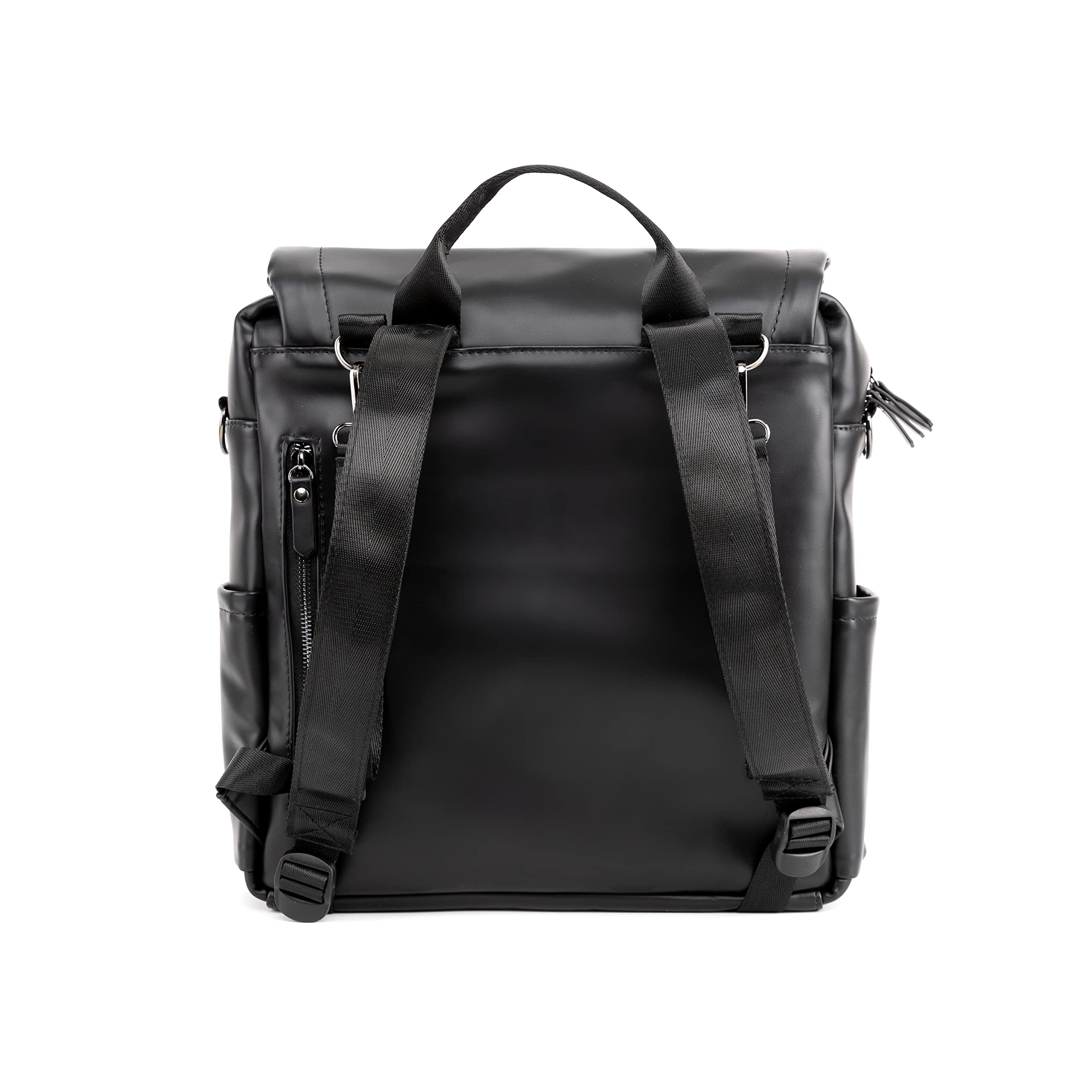 SOPO Diaper Bag Backpack with Built-in Changing Station, Bottle Pockets, Stroller Straps, 3 Ways to Carry, 9 Pockets, Laptop Compartment, Easy-Care Vegan Leather