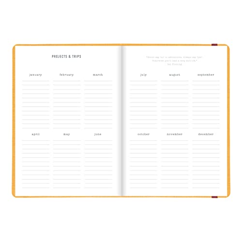 Letts of London Raw Weekly/Monthly Planner, 12 Months, January to December, 2024, Sewn Binding, A5 Size, 8.25" x 5.875", Multilingual, Mustard (C082309-24)