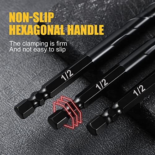 NewShark Concrete Drill Bit Set 10PCS, Masonry Drill Bits for Brick, Glass, Plastic and Wood, Tungsten Carbide Tip Work with Ceramic Tile, Wall Mirror, Paver on Concrete or Brick Wall(3/16”-1/2” )