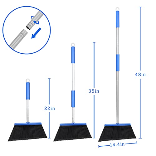 Outdoor Broom for Floor Cleaning, Lalafancy 48" Heavy-Duty Commercial Broom for Sweeping Concrete Patio Courtyard Garage Decks Sidewalks Home Kitchen Backyard
