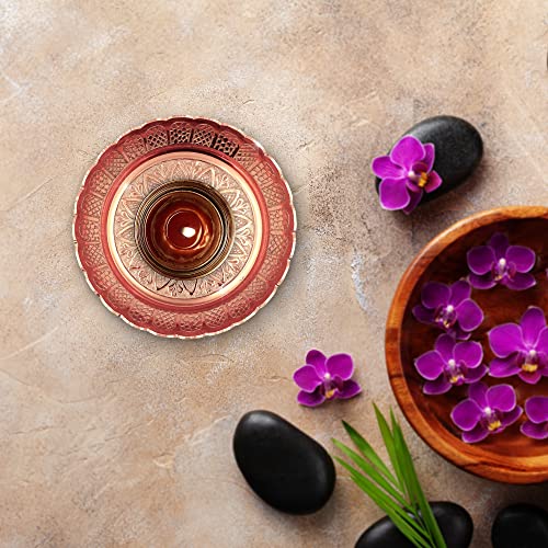 Shubhkart Nakshi plate for Pooja, Decoration, gifting (Large 11 cm, Pack of 3, Copper Plated)