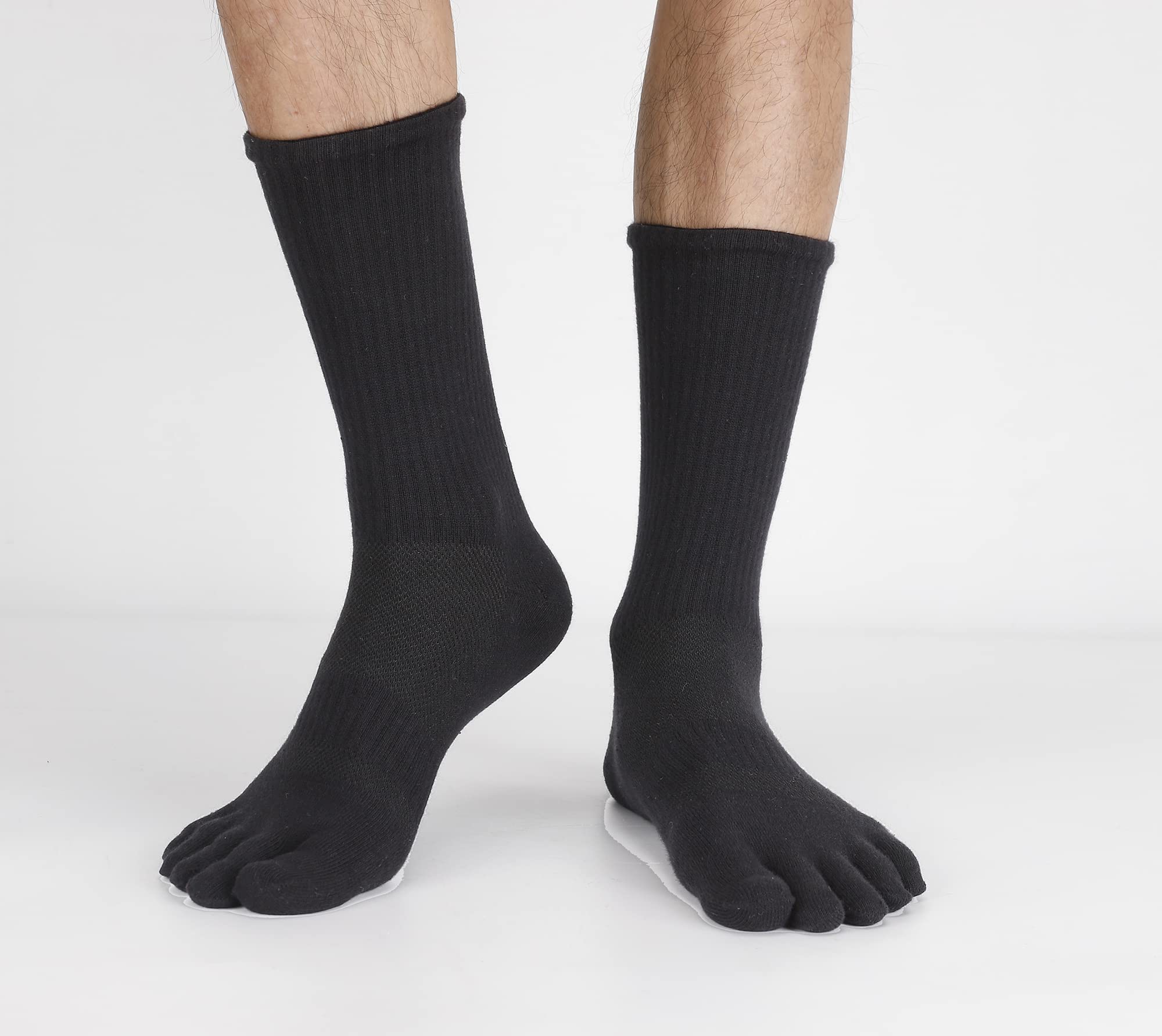 Men Toe Socks Low Cut No Show Wicking 5 Finger Split Cotton Athletic 3 Pack