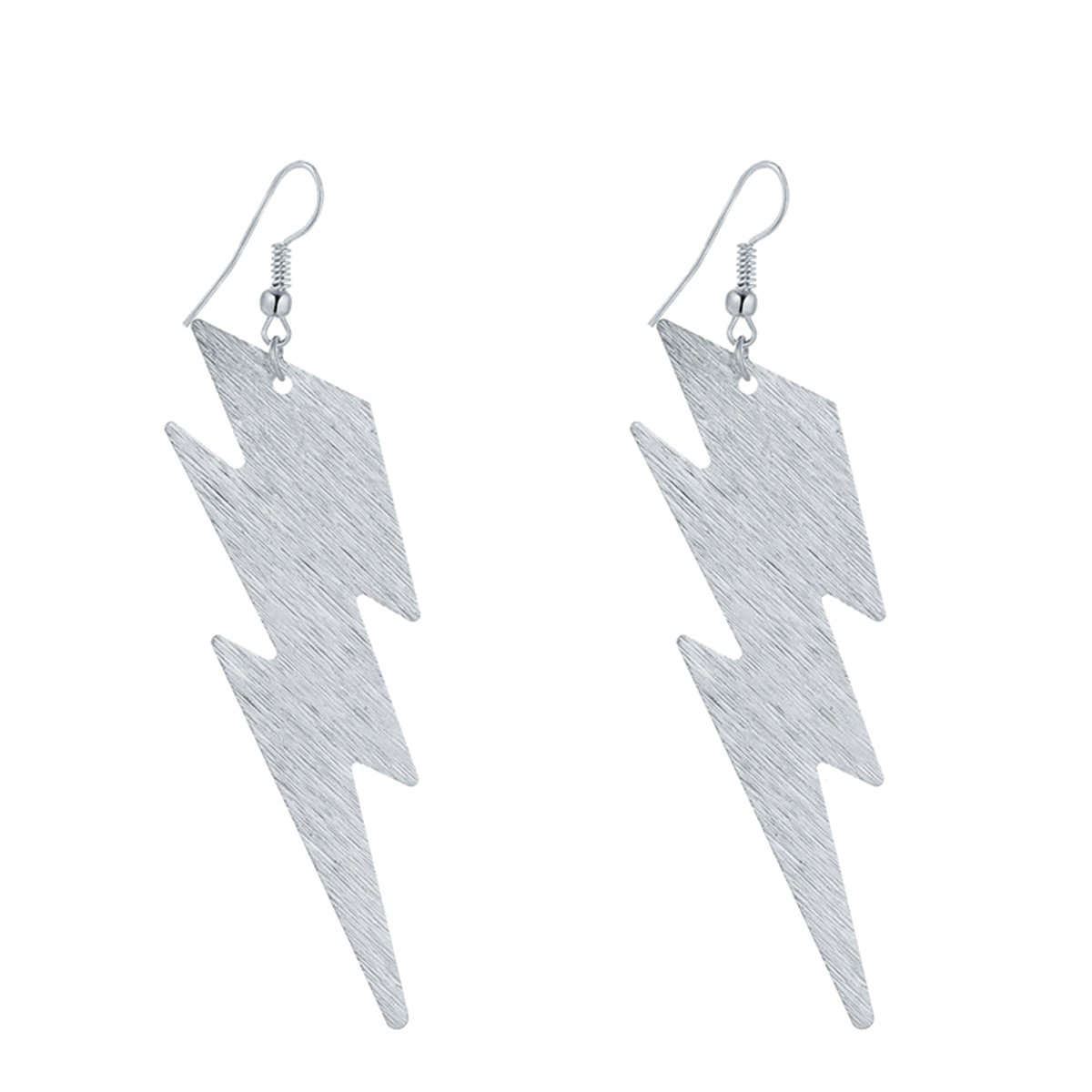 IDB Delicate Filigree Dangle Lightning Bolt Drop Hook Earrings | Approx 3 5/8" (3.62" / 9.2cm) length x 25/32" (0.78" / 2cm) wide - | available in silver and gold tones (Gold tone)