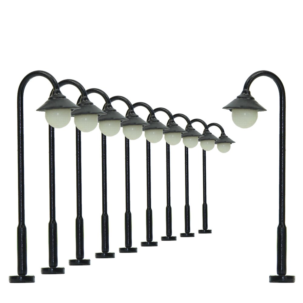 LYM25 10pcs Model Railway Train Lamp Post 3.7cm or 1.46'' Street Lights N TT Scale LEDs New