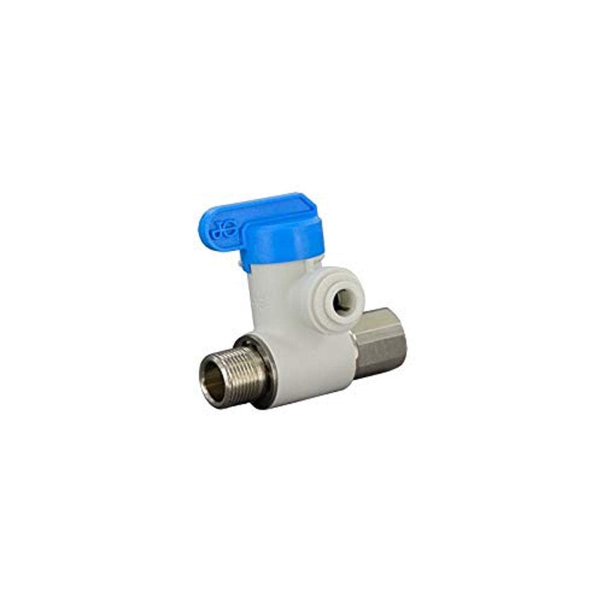 John Guest ASVPP1LF Angle Stop Adapter Valve, 3/8-Inch by 3/8-Inch by 1/4-Inch, Blue, White