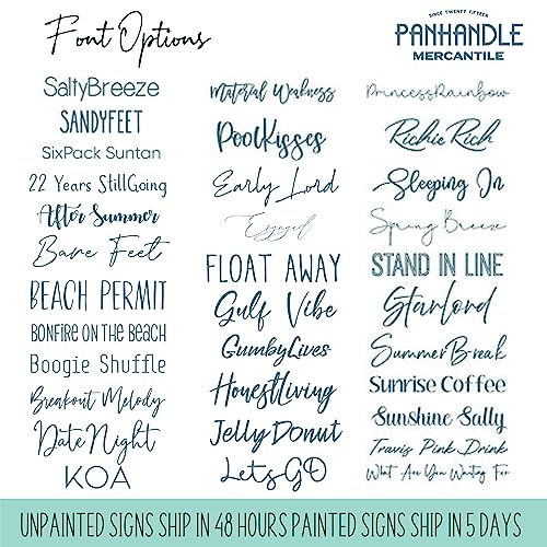 Personalized Last Name Wood Sign with Established Date by Panhandle Mercantile | Custom Cut & Finished | Customizable Font | Choose from our 90+ Color Options | Up to 72β Wide