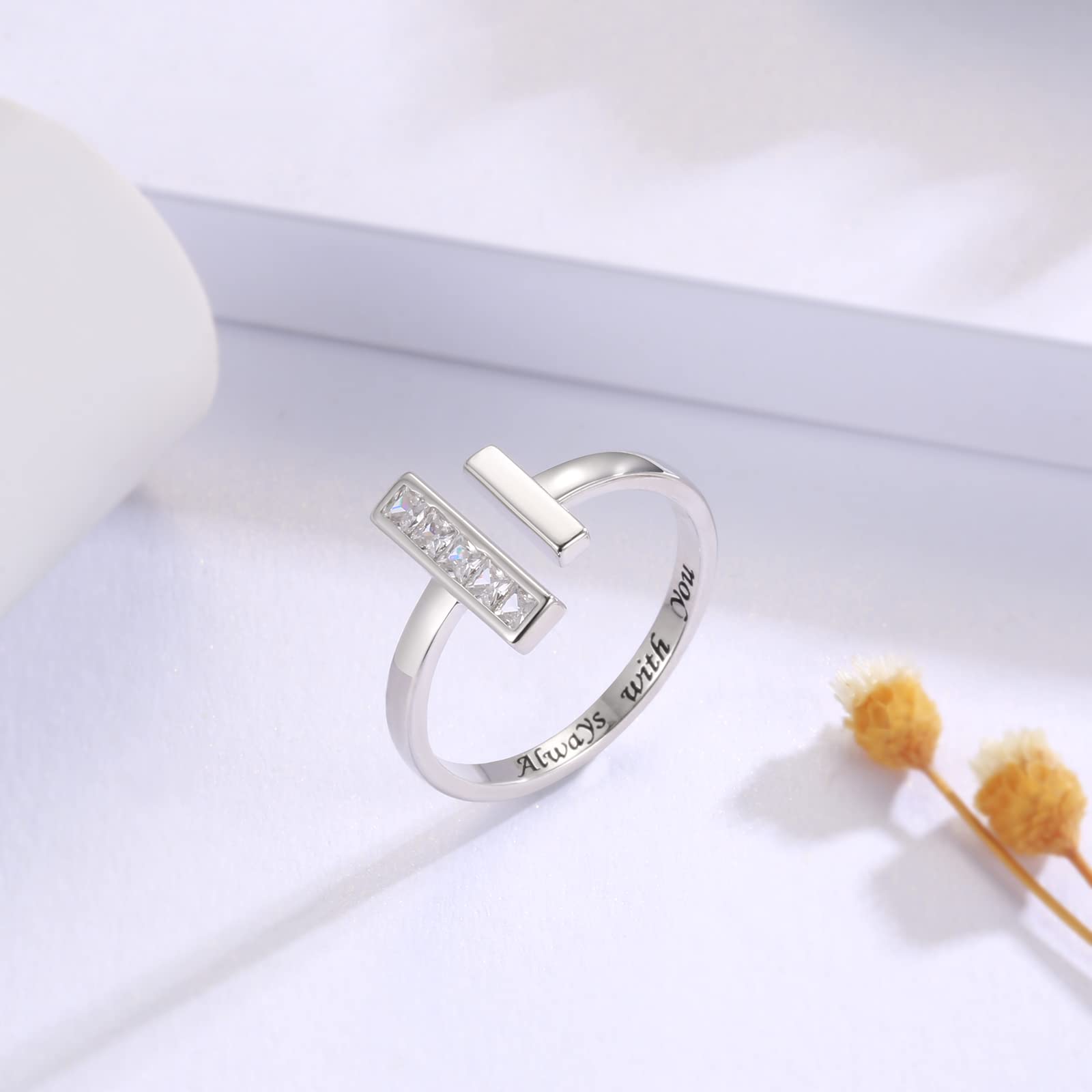 Mother Daughter Thick and Thin Ring: Sterling Silver Thick and Thin Ring Always with You Christmas Jewelry Gifts for Mom Daughter