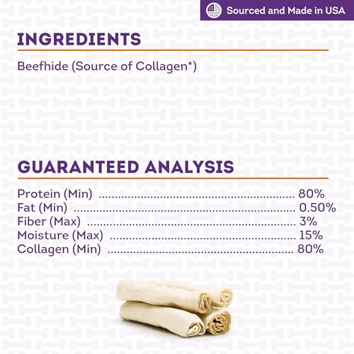 Treatly USA Collagen Rolls 9-10" Dog Chew Treats - Natural Flavor, 4 Count/1 Pack