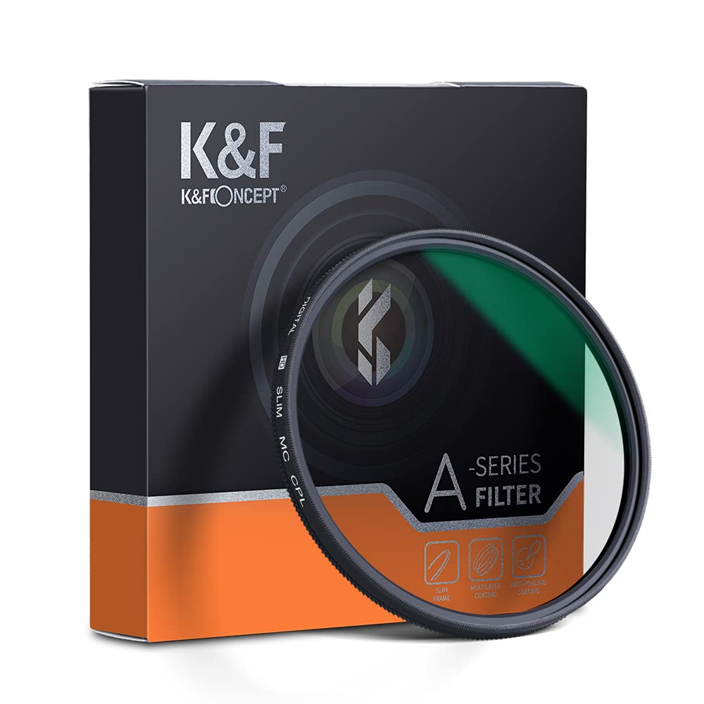 K&F Concept 77mm Polarizer Filter, CPL Polarizing Filter, Reduce Glare/Better Contrast/Waterproof, for Camera Lens