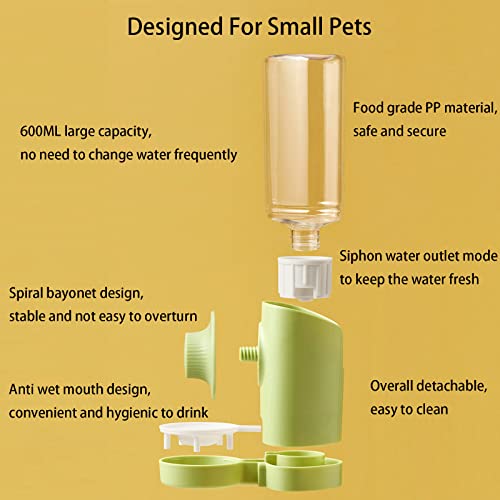WEWAYKGJ Rabbit Hay Feeder Wooden Hay Rack Automatic Water Bottle Less Wasted Hay Feeder for Rabbit Bunny Chinchillas Guinea Pig Small Animal Supplies (Horizontal)