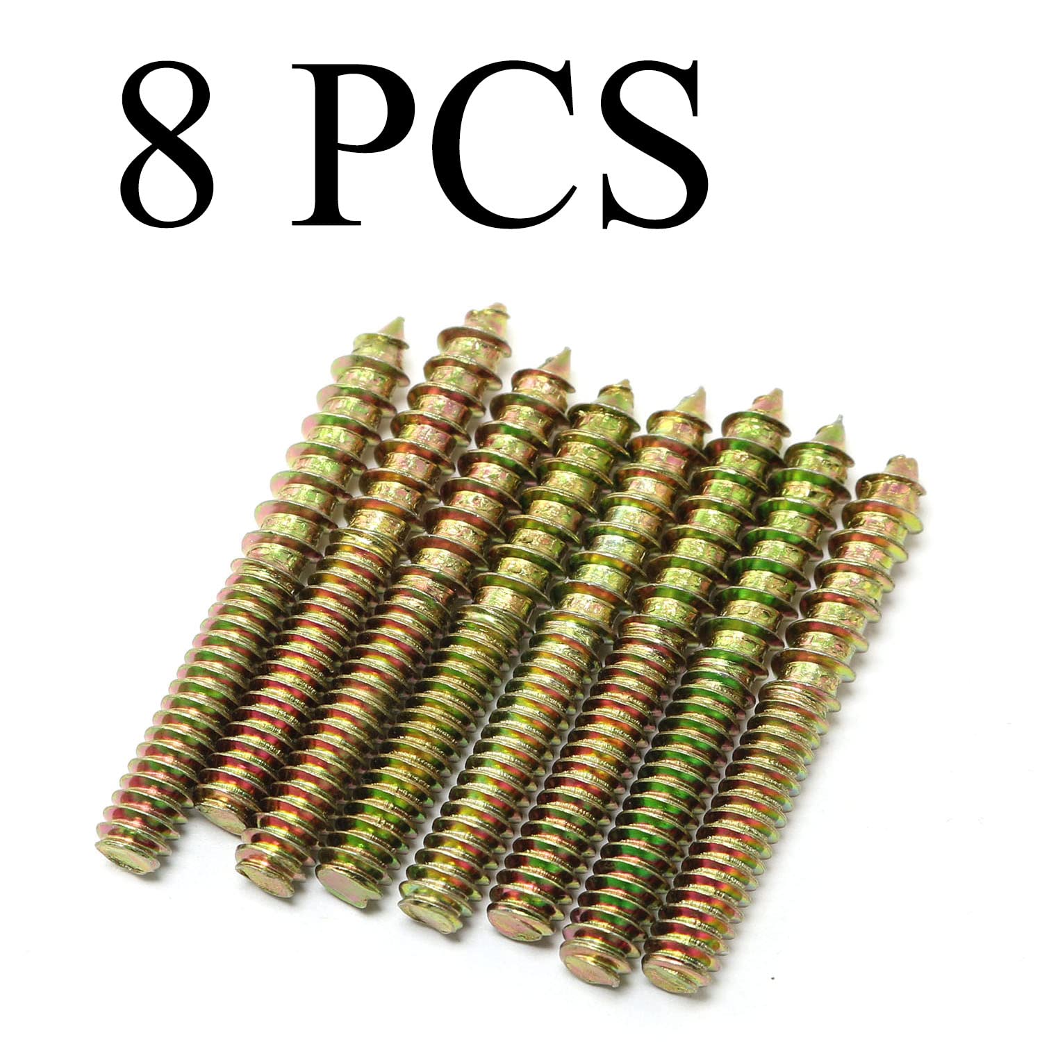 Pro Bamboo Kitchen 8pcs 3/16-24 x 1-1/2" Hanger Bolts Double Headed Bolts Self-Tapping Screw Hanger Bolts for Furniture
