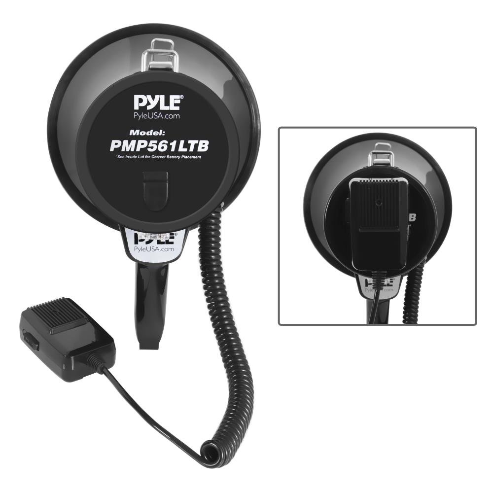 Pyle 50W Portable Megaphone Bullhorn Speaker with Microphone, Alarm Siren & Adjustable Volume - Indoor/Outdoor Use | Duracell Coppertop C Batteries, 8 Count Pack
