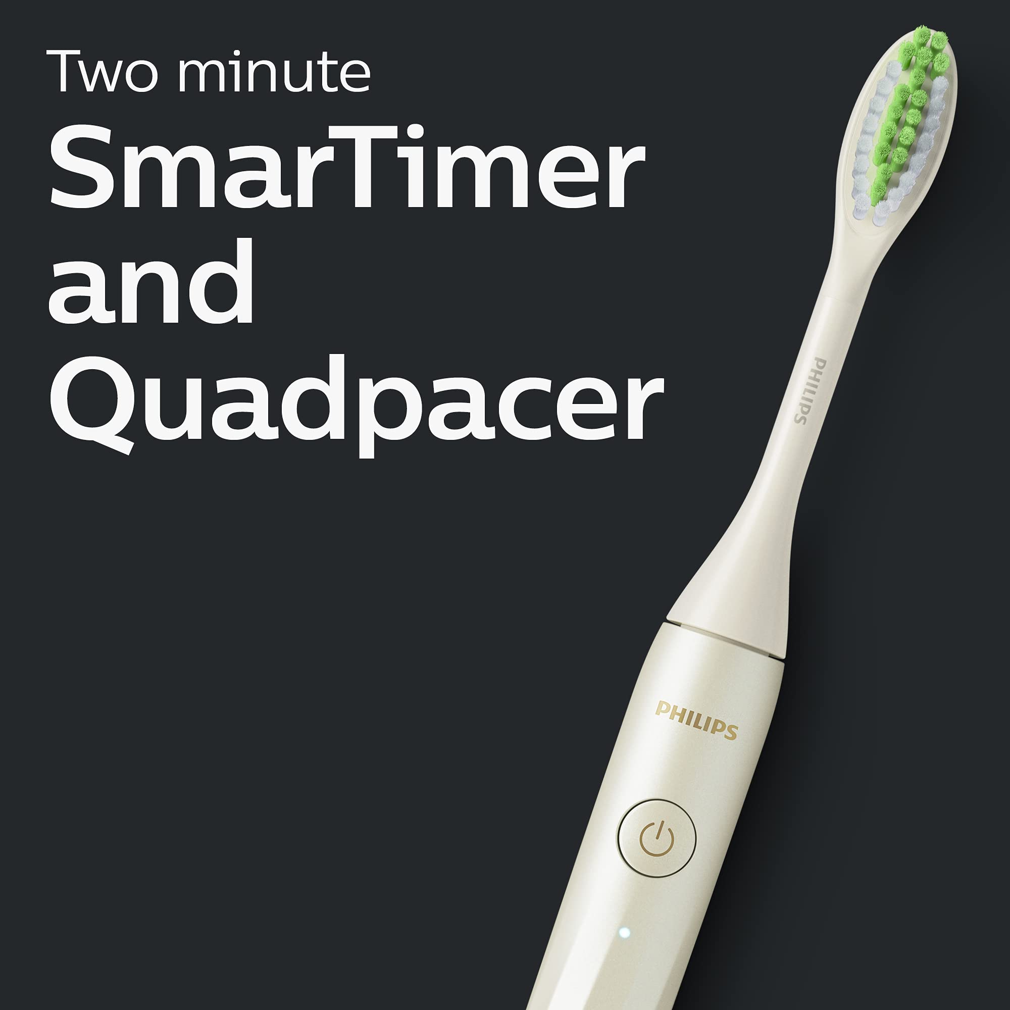 Philips One by Sonicare Rechargeable Toothbrush, Snow, HY1200/07 with Philips One by Sonicare, 2 Brush Heads, Snow, BH1022/07