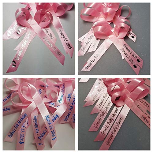 Personalized Ribbons for Bridal Shower Wedding Party Favors or Baby Showers, Fully Assembled - Custom Made Pack of 25