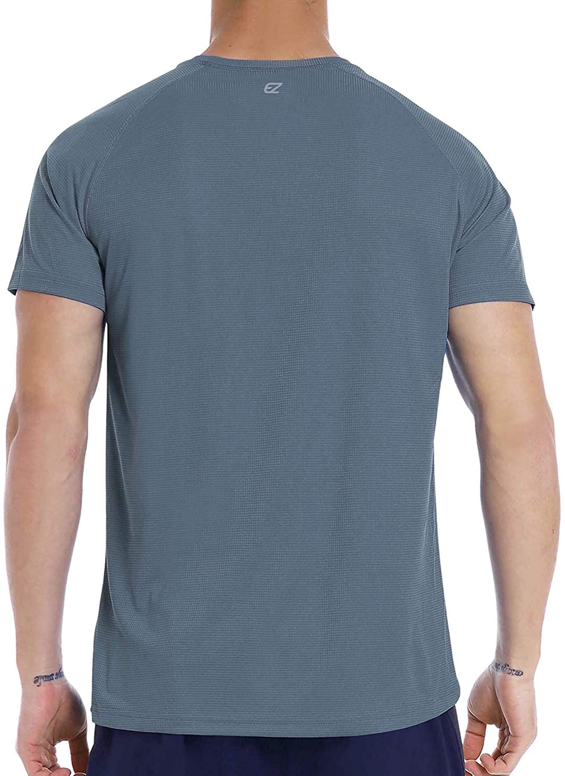 Men's Dry Fit Moisture Wicking Athletic T-Shirt Short Sleeve Workout Running Shirts for Men (Grey,4XL)