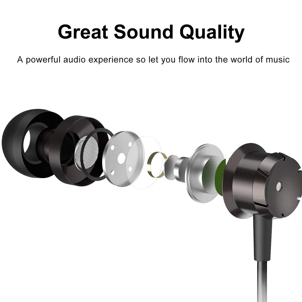 Kirababy Earphones 3 Pack in-Ear Headphones with Microphone, Wired Earbuds for iOS and Android Smartphones, Laptops, MP3, Gaming, Walkman(Black+White+Red)